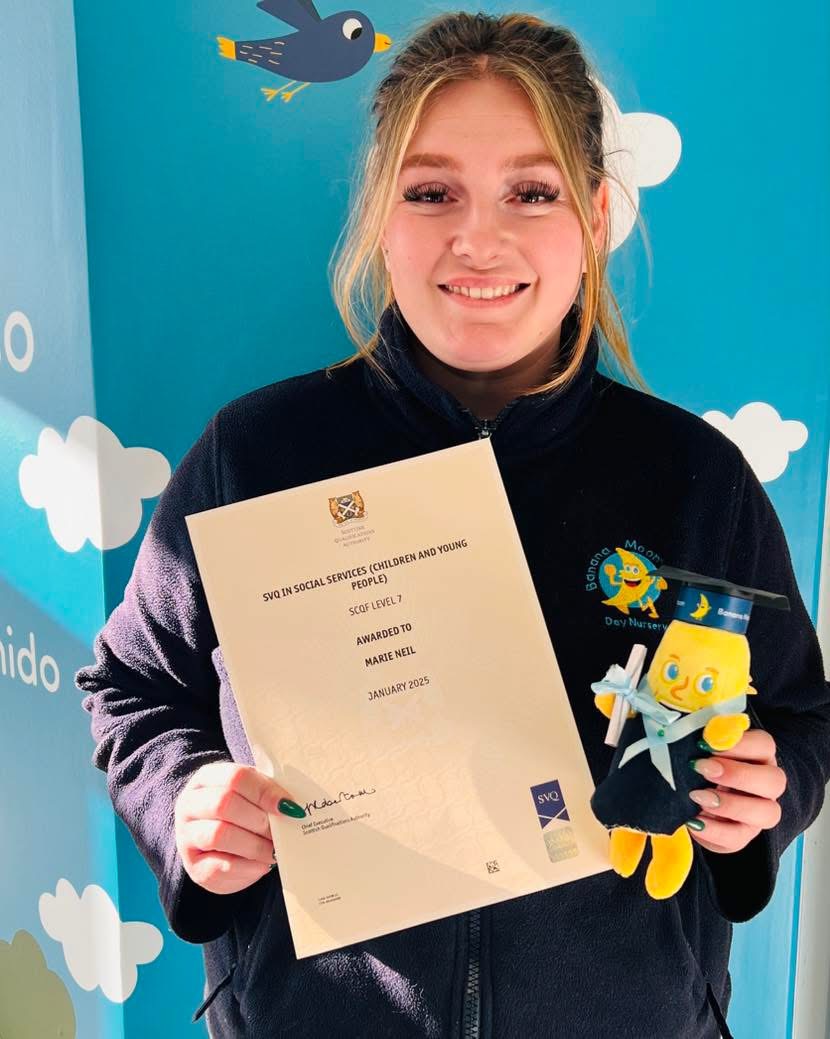 Banana Moon Aberdeen | 🌟 Congratulations Marie on Completing SVQ Level ...